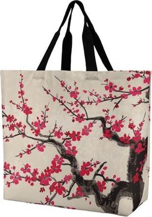 Generic Fleurs De Cerisier Japonaises Sac Courses D&eacute;contract&eacute; Sacs De Courses Imperm&eacute;able Sac Fourre-Tout Pour Gym Shopping Quotidienne