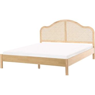 Beliani Bett mit Lattenrost HOUNOUX 180 x 200 cm Hellbraun