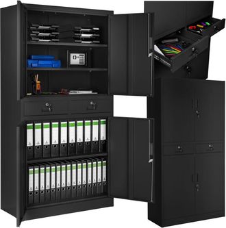 TecTake Armoire de classement en m&eacute;tal Verrouillable