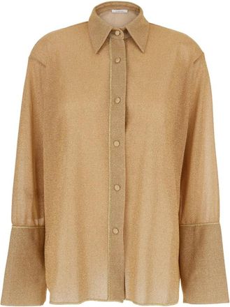 Os&eacute;ree Femme, Blouses et Chemises, Beige, Taille: 38/40 FR Lumiere Sleeves Shirt