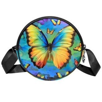 Generic Sac &agrave; bandouli&egrave;re rond pour femme, petit sac &agrave; bandouli&egrave;re avec fermeture &eacute;clair, bretelles r&eacute;glables, style d&eacute;contract&eacute;, pour femmes et filles