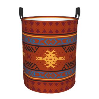Generic Geometrisch Ethnisch Stammes W&auml;schesammler Rund Aufbewahrungskorb Stehender W&auml;schetonne F&uuml;r W&auml;schekammer Spielzeug Badezimmer