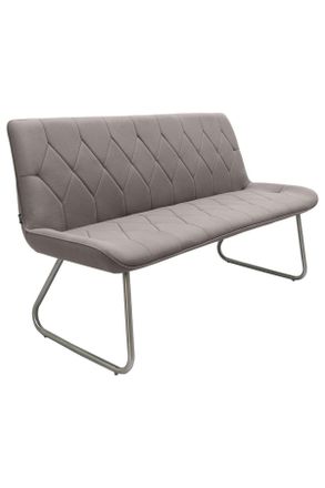 Novel Sitzbank, Grau, Edelstahl, Metall, Textil, 3-Sitzer, 155x87x65 cm, Esszimmer, B&auml;nke, Sitzb&auml;nke