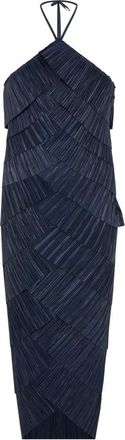 Cult Gaia Femme, Robes, Bleu, Taille: 38 FR Pleated Fabric Midi Dress