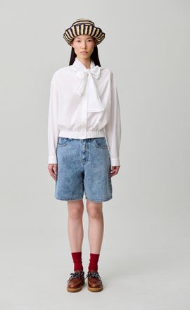 Claudie Pierlot Popeline-Bluse mit Schluppenkragen