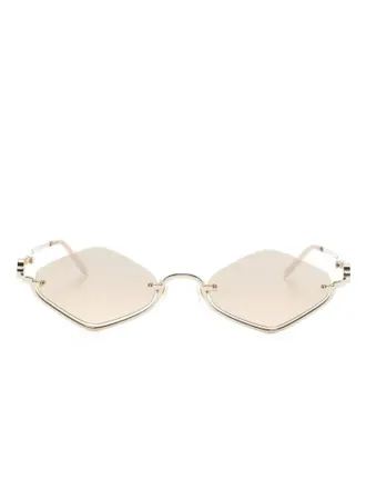Gucci GG1604S Diamond-Shaped Frame Sunglasses - Gold