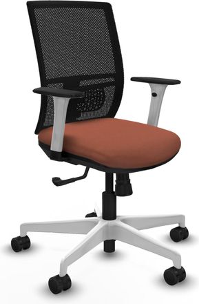 Piqueras y Crespo Schreibtischstuhl Yunquera mit wei&szlig;en und schwarzen Armlehnen, h&ouml;henverstellbare Lendenwirbelst&uuml;tze, ausgestattet mit 4 Positionen und Schneideschaum,