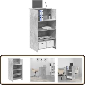 vidaXL Empfangstheke Betongrau 55x50x103,5 cm Holzwerkstoff - Vidaxl