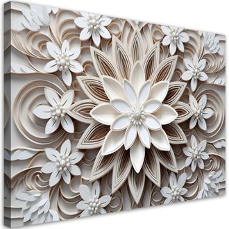 Feeby Tableau sur toile Chambre &agrave; coucher - Fleurs 3d 90x60