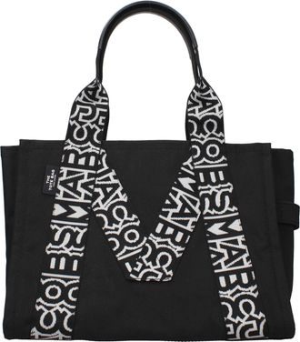 Marc Jacobs Schwarze Stoff-Schultertasche