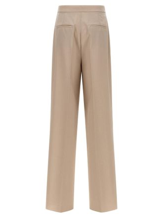 Max Mara Wool, Mohair & Silk Canvas Trousers - Beige