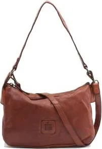 Biba Sac à Main pour Femme de Cuir Véritable, Boho Sac Heritage Boston BT18, Manche Courte et Sangle Longue, Fermeture Zippée, Cuir de Bovin Légitime, Coul