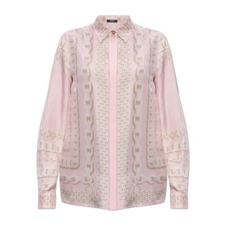 Versace Seidenhemd mit verdeckter Knopfleiste - - Blouses & Shirts - Damen - Rosa - S