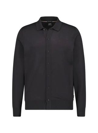 HUGO BOSS Herren Cardigan schwarz unifarben