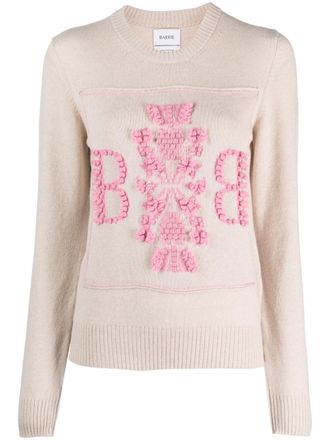 Barrie pull en cachemire &agrave; patch logo - Tons neutres