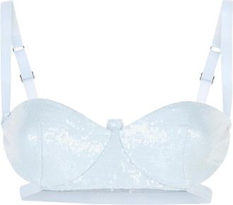 GCDS Gcds - Soutache Soutien-gorge - Femme - Sous-v&ecirc;tements - Bleu - Taille: 42 FR