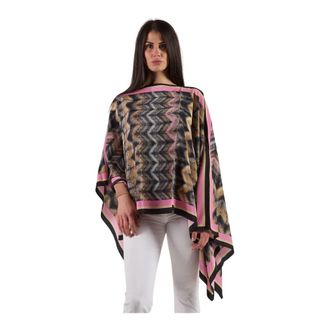 Missoni Seiden Fantasie Muster Poncho - - Jackets - Damen - Mehrfarbig - ONE SIZE