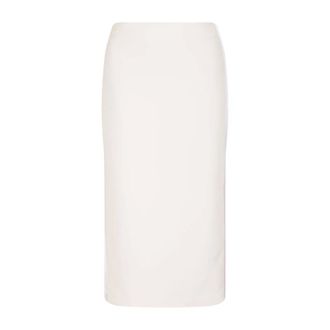 Elisabetta Franchi Femme, Jupes, Blanc, Taille: 34 FR Jupe L&eacute;g&egrave;re en Cr&ecirc;pe Avec Bandes Satin&eacute;es