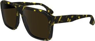 Victoria Beckham Lunettes pour femme, Noir Jaune Havana, 59/14/140