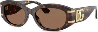 Dolce & Gabbana Eyewear Sonnenbrille in Schildpattoptik mit DG - Braun