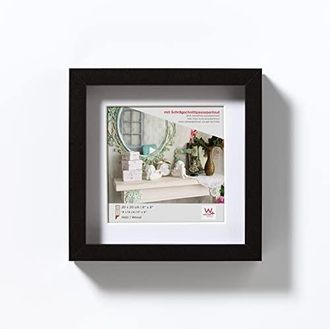 Walther Design Stockholm EA222BD Lot Double de Cadres Photo En Bois, avec Passe-Partout, 20 X 20 Cm, Noir