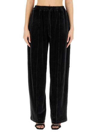 T Alexander Wang Cotton Blend Regular Fit Jogging Pants - Black
