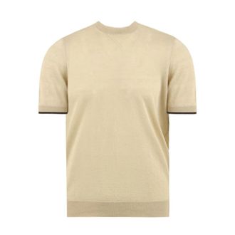 Drumohr Zweifarbiger Pullover mit Rundhalsausschnitt - - Tops - Herren - Beige - M