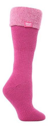 Heat Holders Femme Chaudes Polaire Chaussettes Hautes pour Hiver | Chaussettes pour Botte de Pluie (37-42, Mûrier Rose)