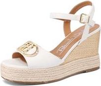 Queen Helena RENATO BALESTRA Compensées avec plateau Sandales Hautes Casual Femme RZM130, Blanc, 39 EU
