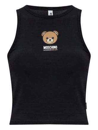 Moschino Teddy Bear Oberteil aus Baumwollstretch - Schwarz