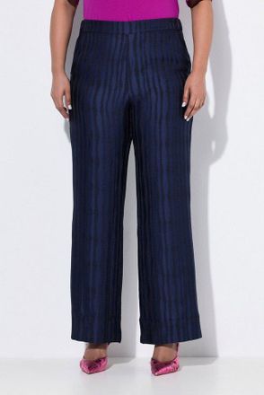 Ulla Popken Schlupfhose Hose Struktur weites gerades Bein Komfortbund