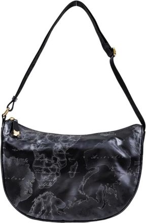 Alviero Martini 1A Classe Damen Schultertasche mit Geografischem Druck - - Bags - Damen - Schwarzk - ONE SIZE