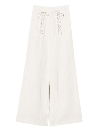 Twin-Set pantalon court à détails lacés - Blanc