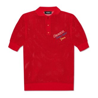 Dsquared2 Polo Kapsel Summer Lovers - - Tops - Herren - Rot - 3XL