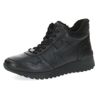 Caprice Damen Sneaker hoch mit F&uuml;tterung aus Leder Wasserabweisend, Schwarz (Black Nappa), 41 EU