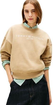 Tommy Hilfiger Corp Logo Mdrn Swtsrt Ww0Ww47831 Sweat-Shirt &agrave; Enfiler, Beige (Driftwood Taupe), 3XL Grande Taille Femme