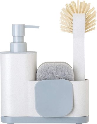 Vigar Zeroline Spülbecken Organizer mit Seifenspender 4 Stück 9921 Hellgrau Mittelgroß