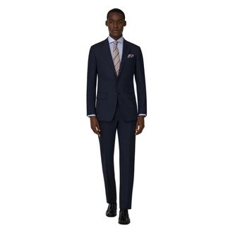 Boggi Milano Homme, Costumes, Bleu, Taille: XL Costume En Laine Stretch &Agrave; Carreaux Prince De Galles