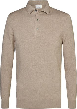 Profuomo Langarm-Poloshirt aus TENCEL und Seide in