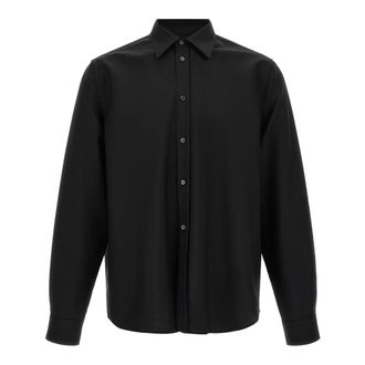 Jil Sander 240 Mohair Wolle Canvas Hemd - - Shirts - Herren - Schwarzk - 2XL