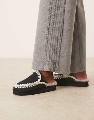 Mou Mou - Chaussons on daim - Noir