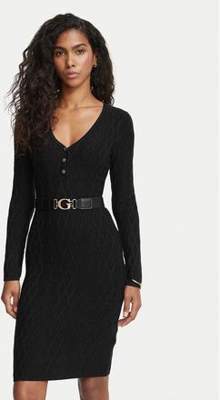 Guess Strickkleid W6BK62 Z1567 Schwarz Regular Fit