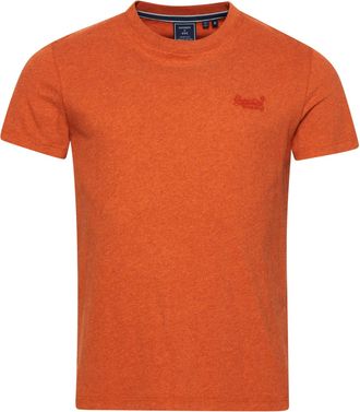 Superdry Herren Essential T-Shirt aus Bio-Baumwolle mit Logo Rost-Orange Meliert XL