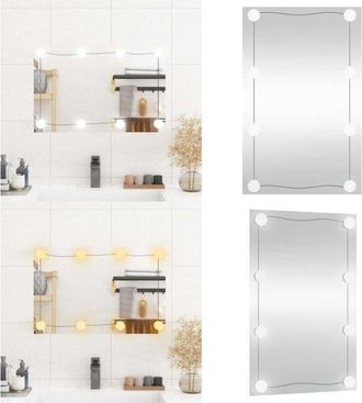 vidaXL Wandspiegel mit LED-Leuchten 40x60 cm Glas Rechteckig - Wandspiegel - LED-Spiegel - Dekospiegel - Badspiegel - Schlafzimmerspiegel - Home & Living