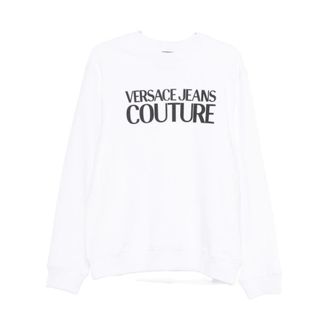 Versace Jeans Couture Homme, Sweatshirts et sweats &agrave; capuche, Blanc, Taille: M Logo SweaT-shirt
