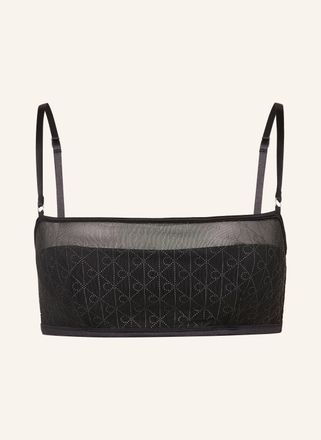 Calvin Klein Bustier Minimalist Emblem Mit Schmucksteinen schwarz