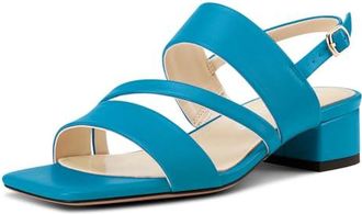 Castamere Femmes Slingback Bas Bloc Chunky Talon Heel Ouvert Carr&eacute; Bout Dress Sandales D&eacute;contract&eacute; Bureau &Eacute;t&eacute; Chaussures 3.5 CM Heels Bleu 37 EU