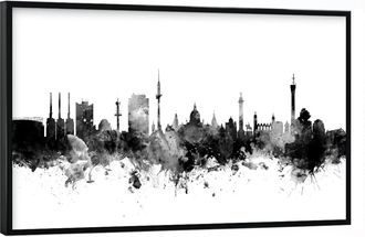artboxONE Poster mit schwarzem Rahmen 90x60 cm Städte Hannover Germany Skyline 2 - Bild Hannover