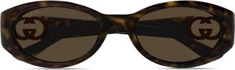 Gucci Sonnenbrille mit GG - Braun