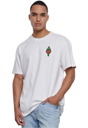 Mister Tee Herren Santa Monica Oversize T-Shirt - Lockerer Fit mit Front- und Backprint, Streetstyle Statement in Heavy Cotton, Blancwhite, XL